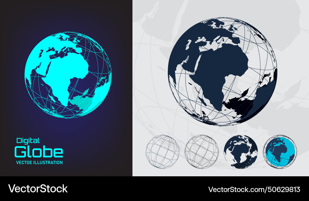 Digital globe Royalty Free Vector Image - VectorStock