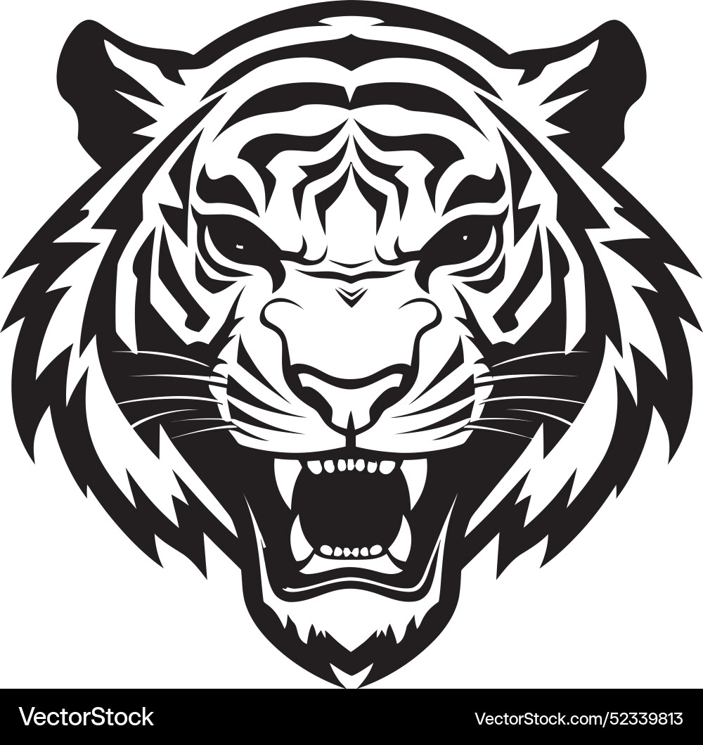 Elegantly detailed tiger portraitplayful Vector Image