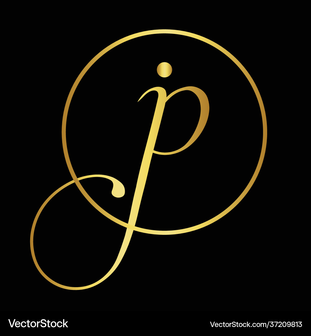 J-p-letter-logo-design Royalty Free Vector Image