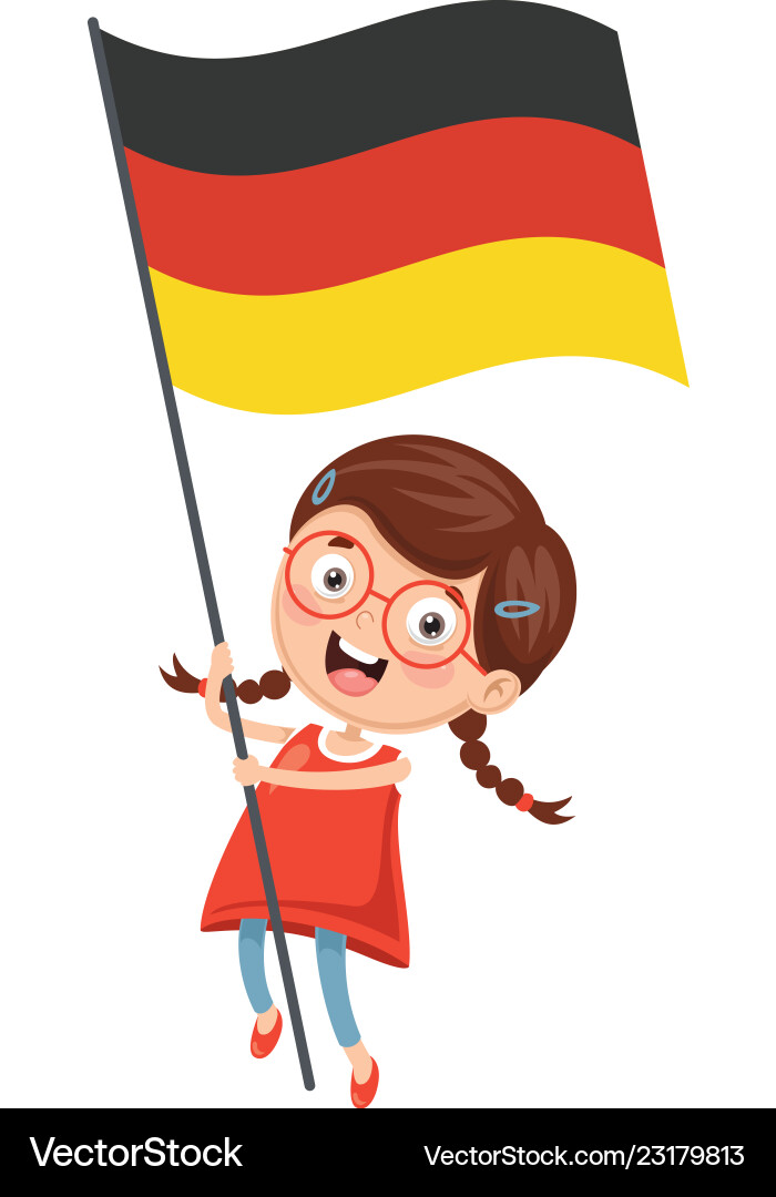 Kid holding flag Royalty Free Vector Image - VectorStock