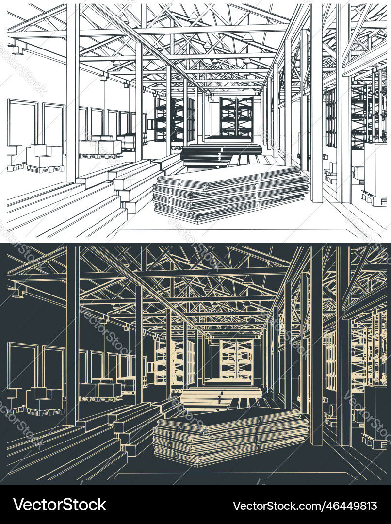 Large warehouse Royalty Free Vector Image - VectorStock