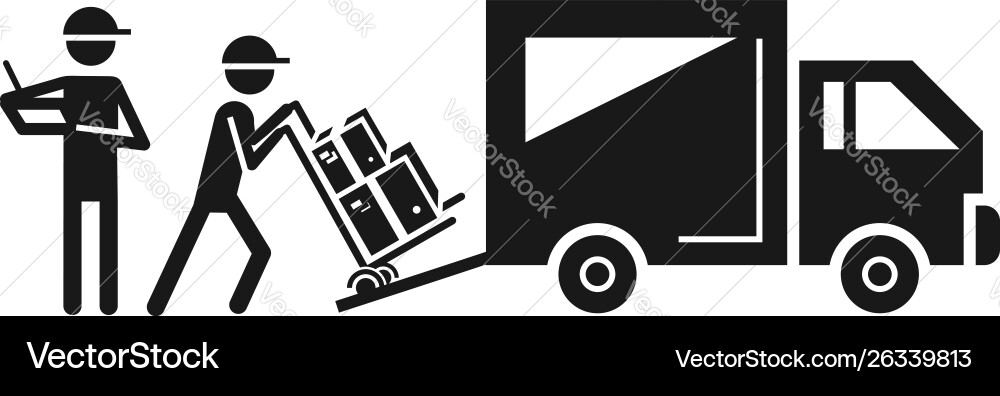 Loading delivery truck icon simple style Vector Image