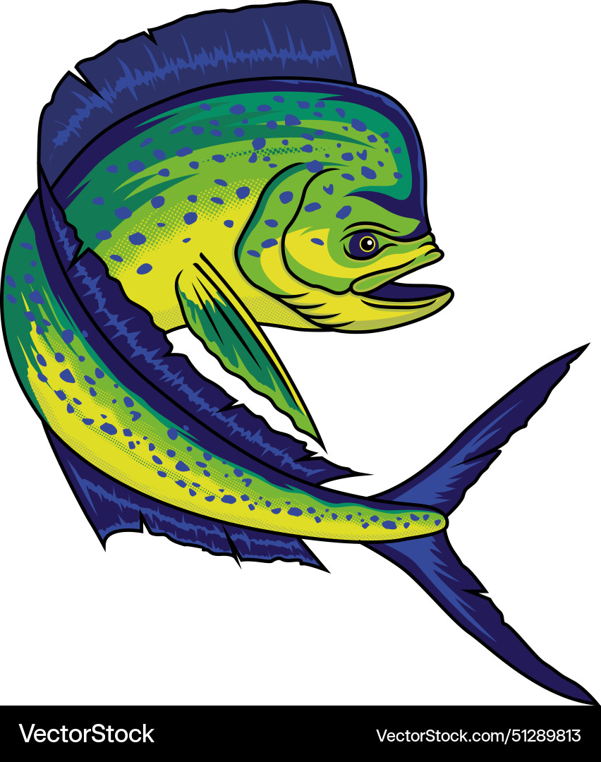 Mahi fishing logo image t Royalty Free Vector Image