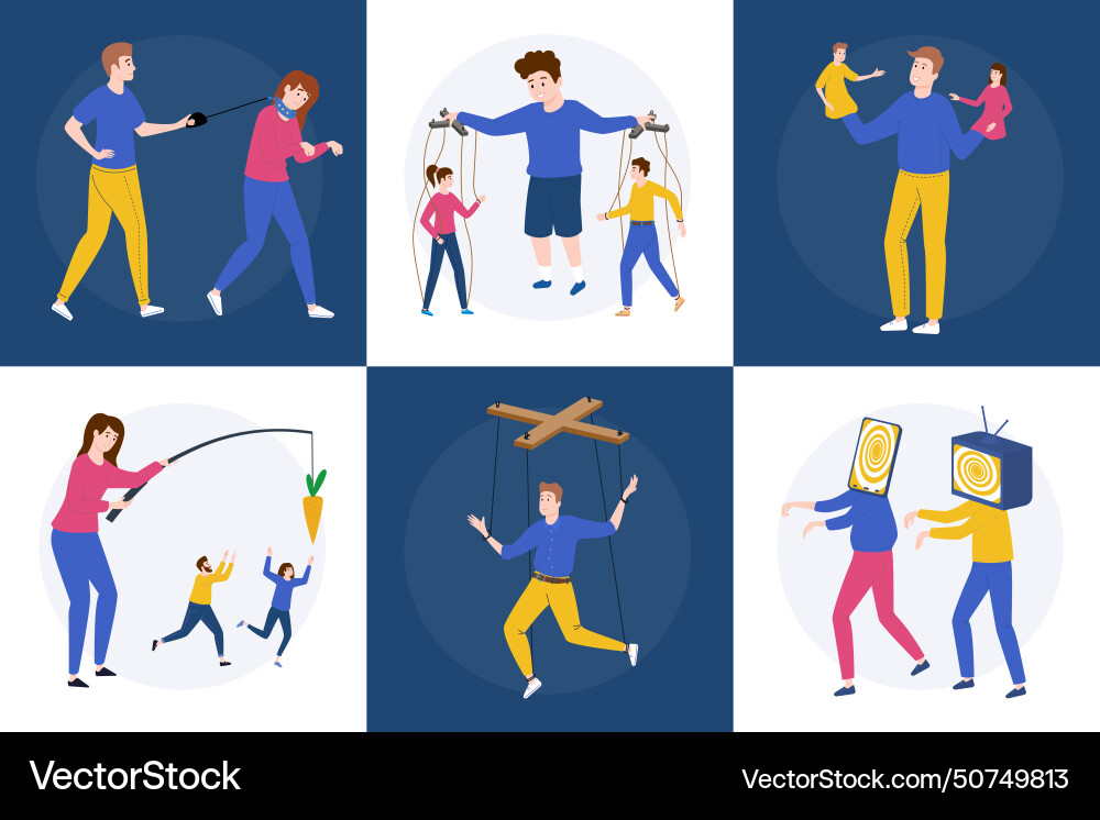 Psycho violence square compositions Royalty Free Vector