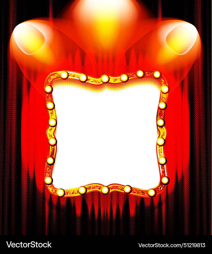 Shining red retro billboard Royalty Free Vector Image