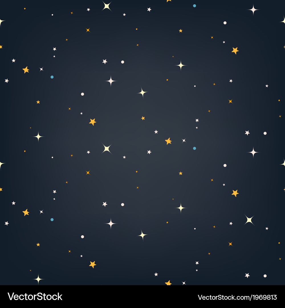Starry Night Sky Seamless Pattern Royalty Free Vector Image