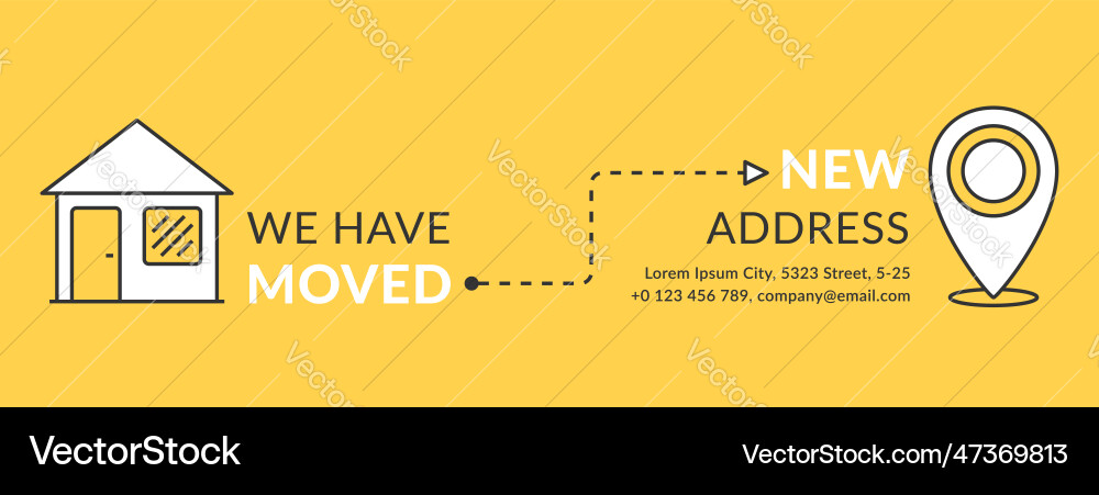 We have moved Royalty Free Vector Image - VectorStock