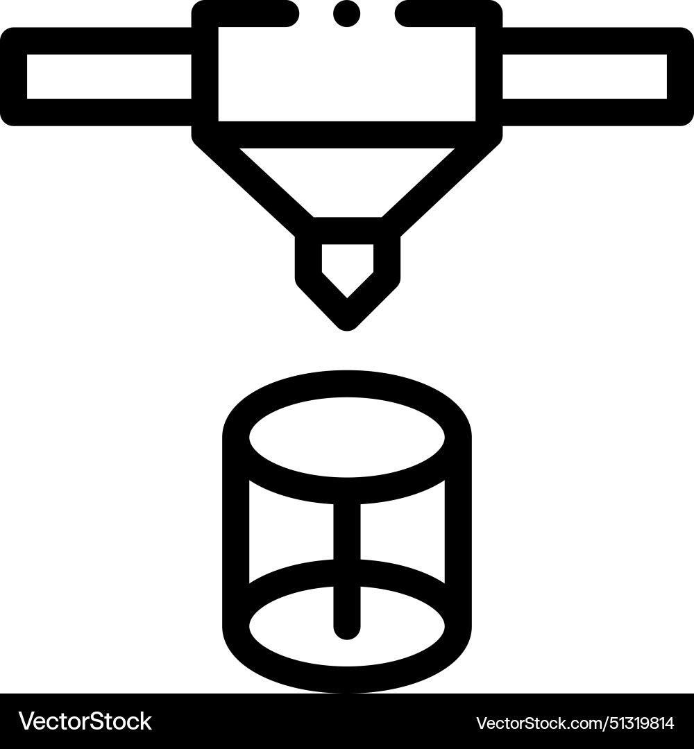 3d printer icon thin linear style design isolated Vector Image