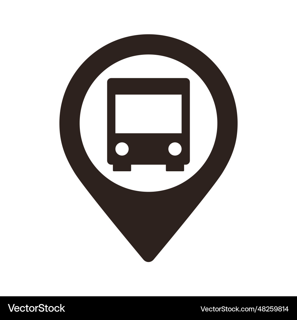 Bus Location Pin Icon Royalty Free Vector Image
