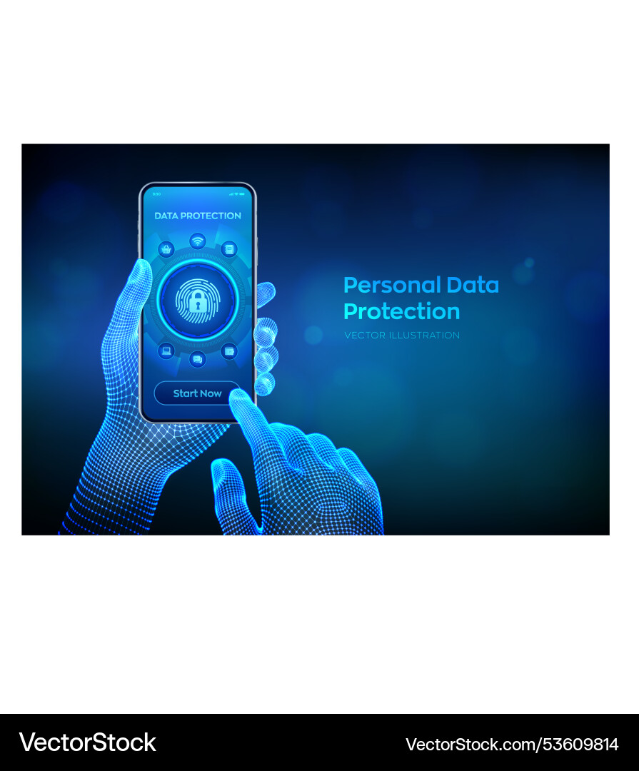 Personal data protection business concept cyber Vector Image