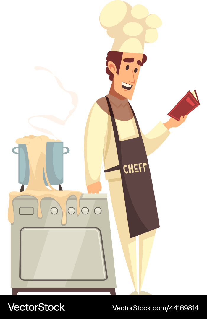 Reading chef Royalty Free Vector Image - VectorStock