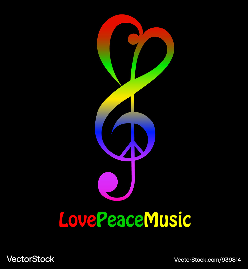 Retro Peace & Music Vibes Royalty Free Vector Image