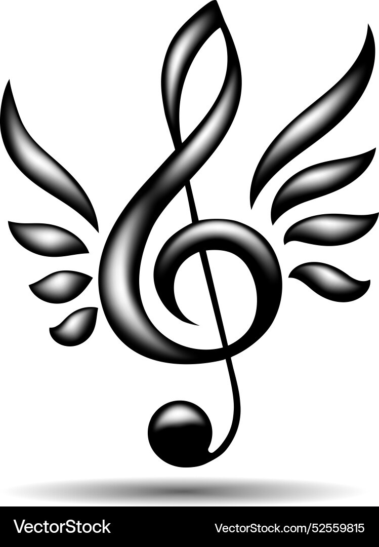 3d treble clef Royalty Free Vector Image - VectorStock