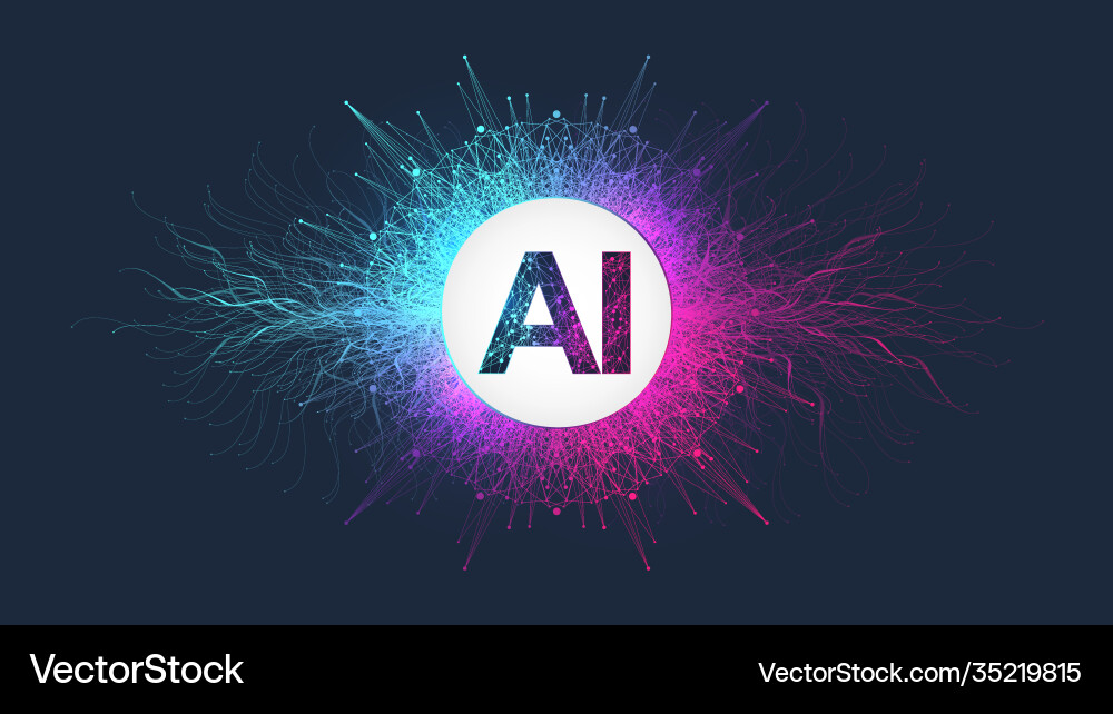 Artificial intelligence logo plexus effect Vector Image