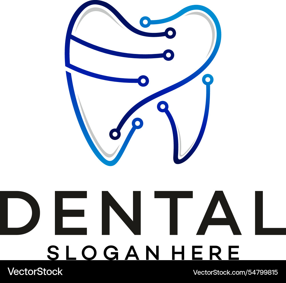 Dental tech logo template design Royalty Free Vector Image