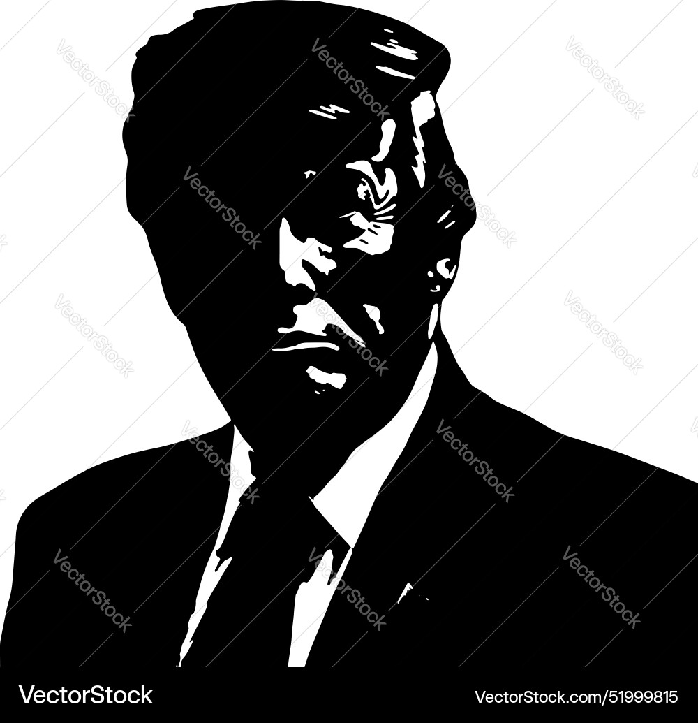 Donald trump silhouette Royalty Free Vector Image