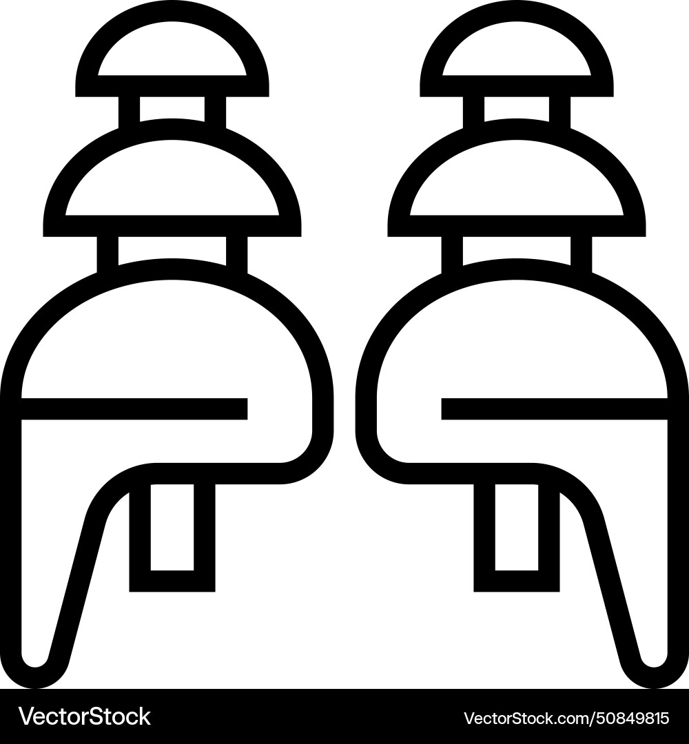 Ear plugs ppe protective equipment line icon Vector Image