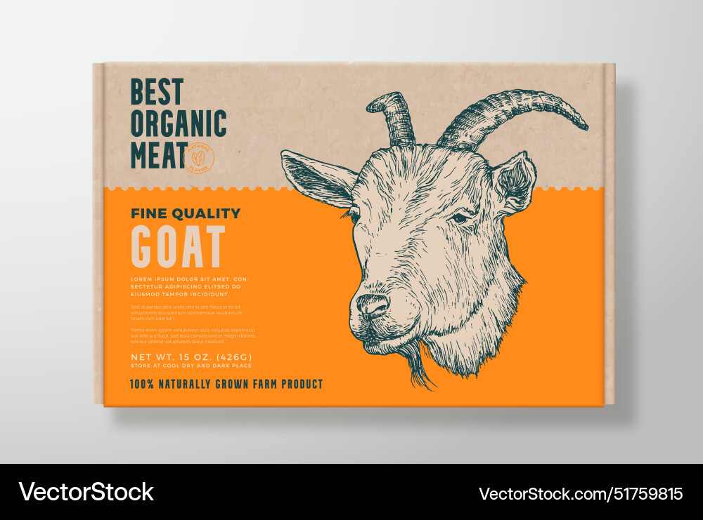 Goat meat packaging label design on a craft Vector Image