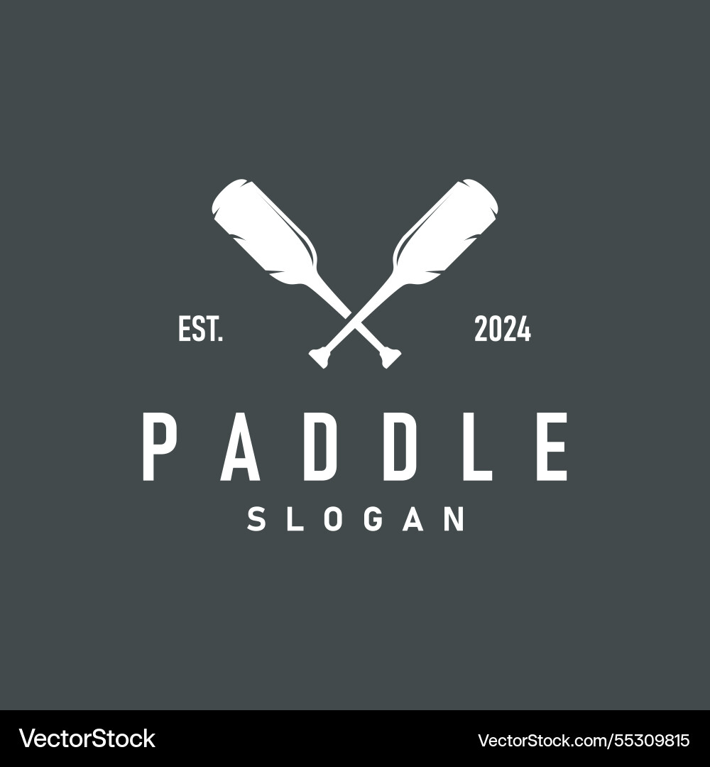 Paddle logo boat design symbol simple Royalty Free Vector