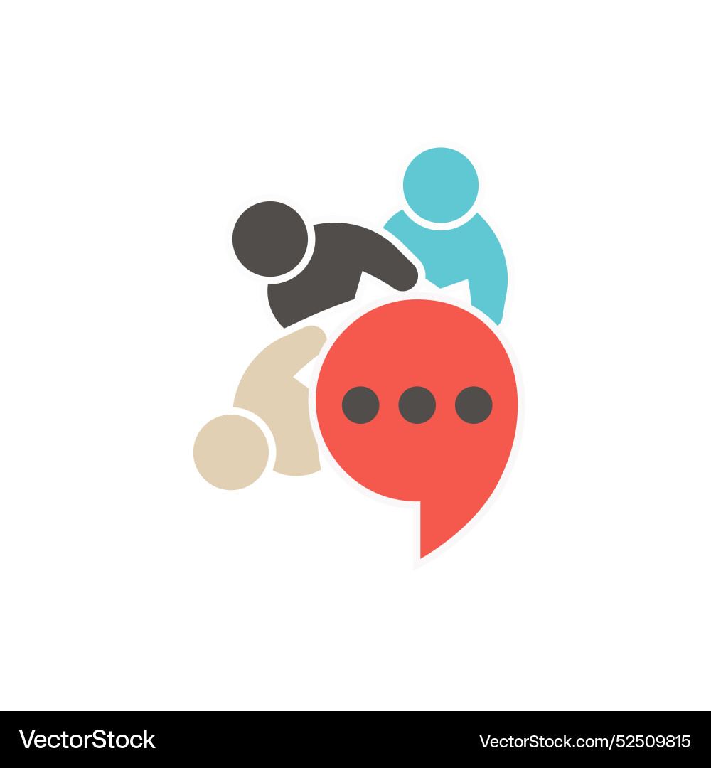 People family together human unity chat bubble Vector Image