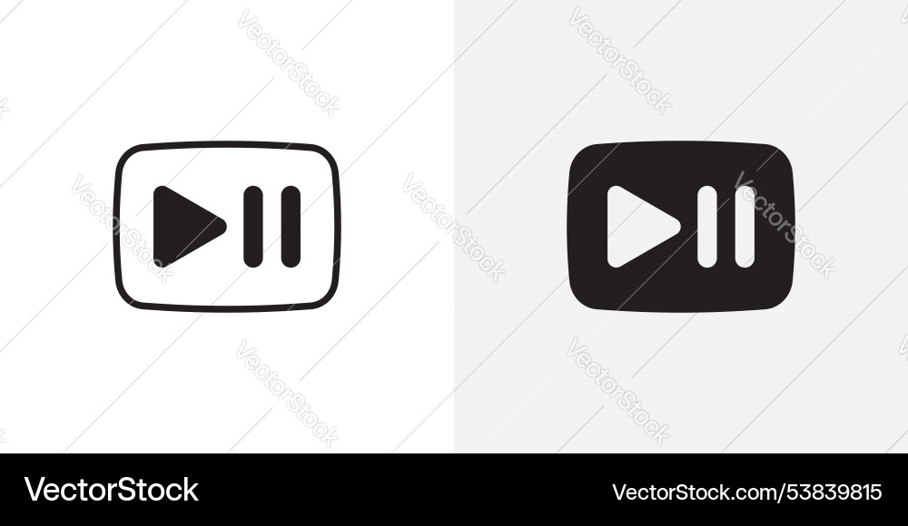 Play pause icon set Royalty Free Vector Image - VectorStock