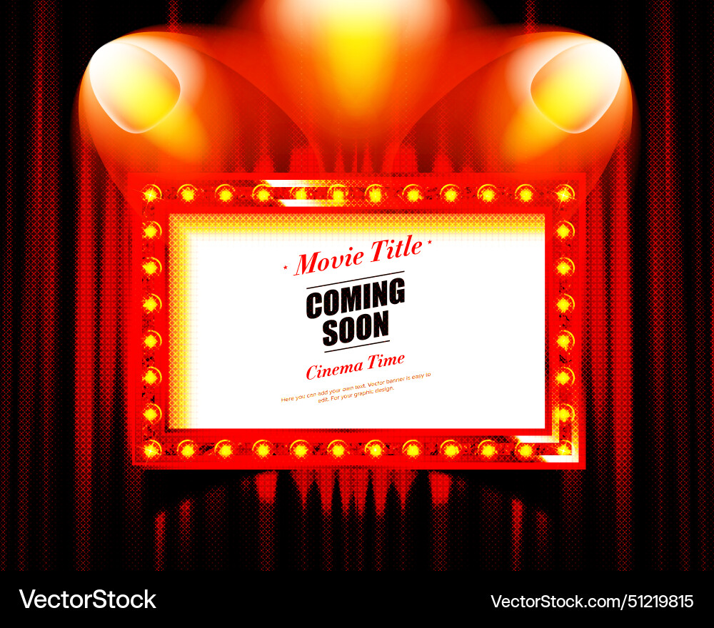 Shining red retro billboard Royalty Free Vector Image