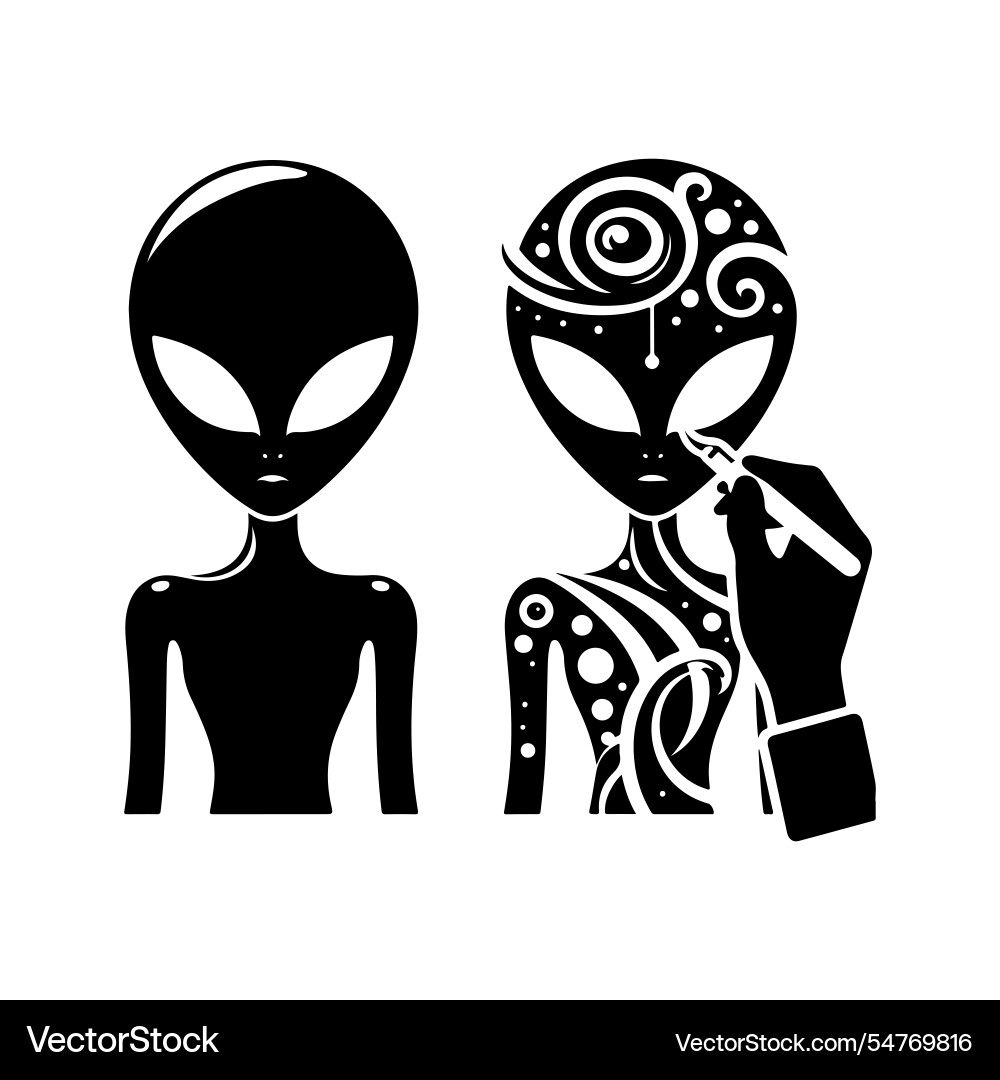 Alien Black and White Vector Images (over 47,000)