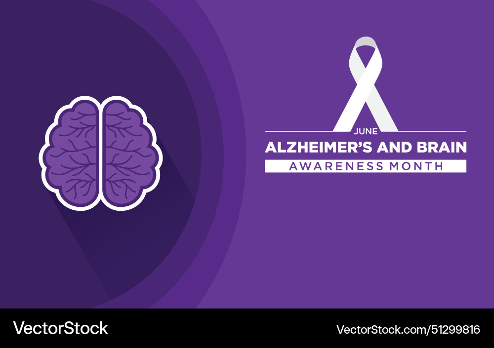 Alzheimers and brain awareness month in june Vector Image