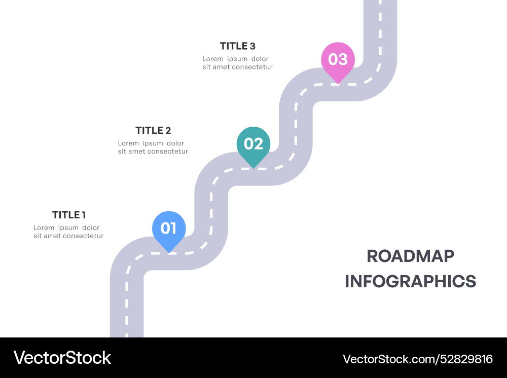 Comprehensive roadmap infographic strategic Vector Image