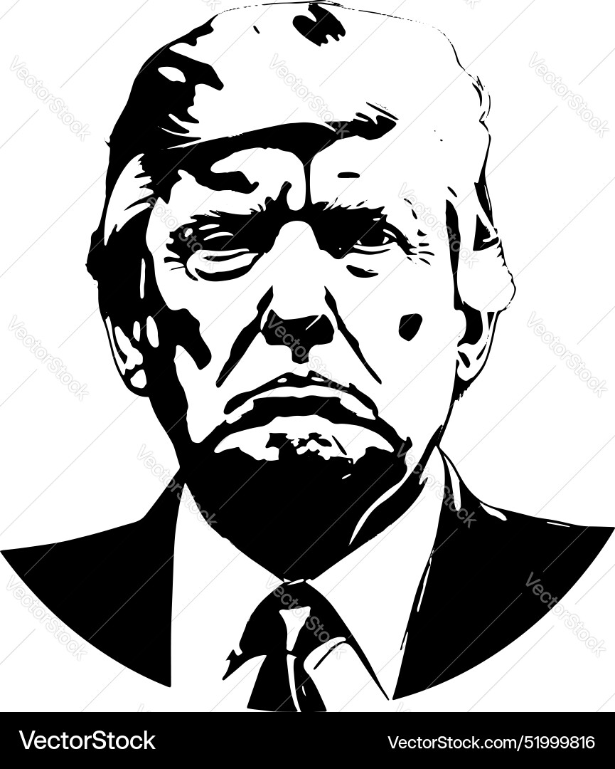 Donald trump silhouette Royalty Free Vector Image