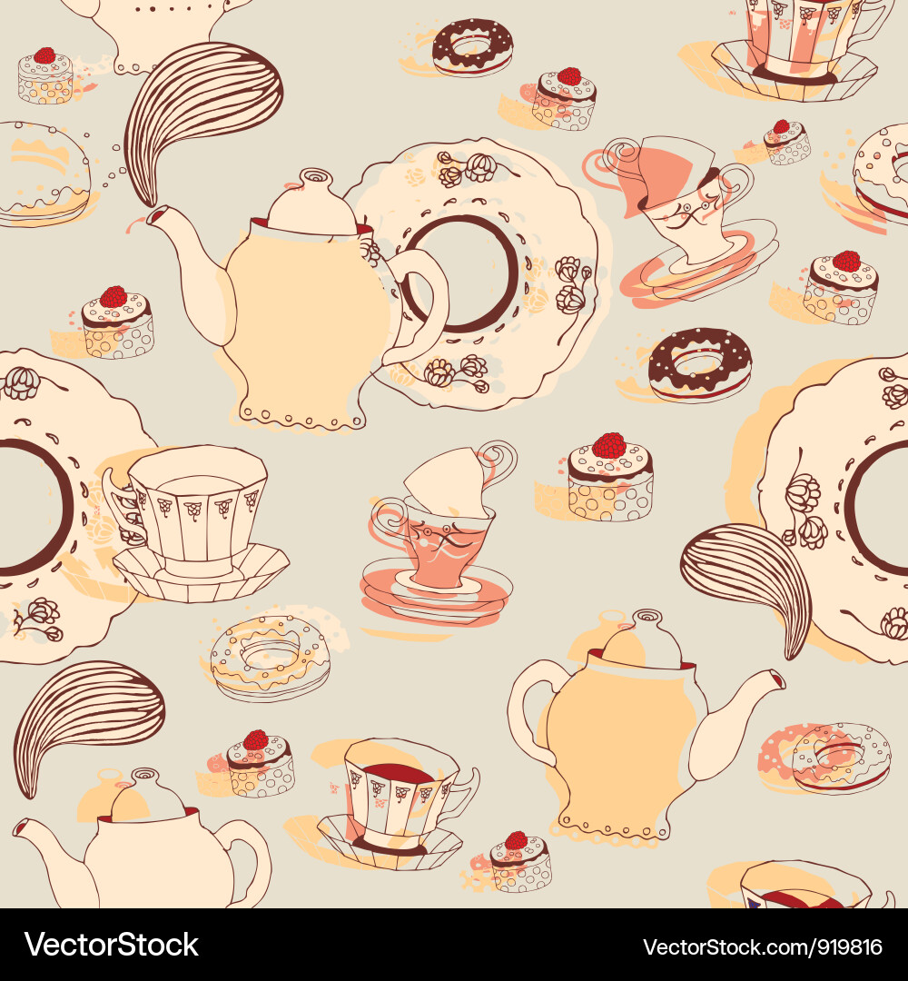 Elegant Tea Pattern Royalty Free Vector Image - VectorStock