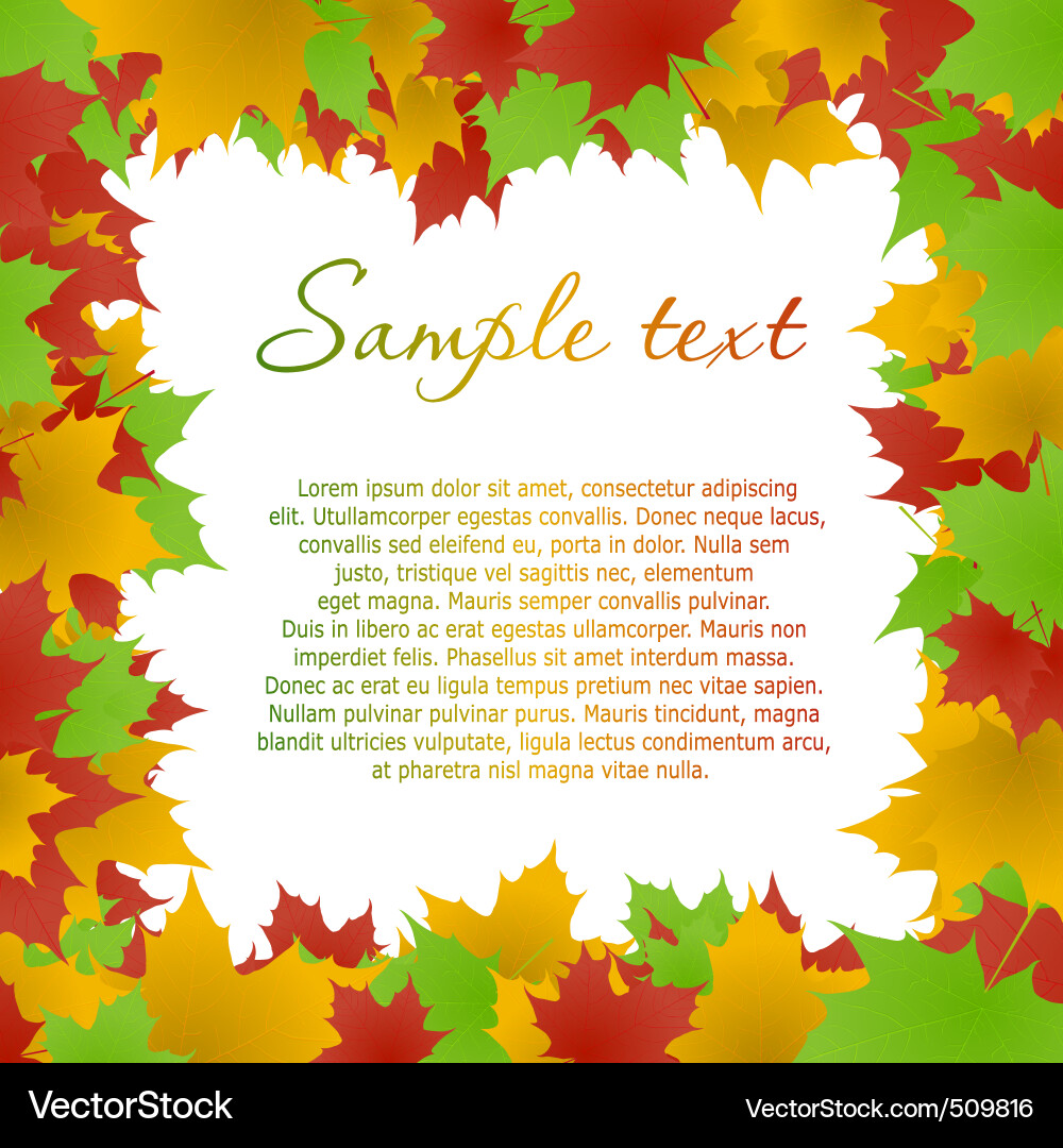 Maple leaves frame Royalty Free Vector Image - VectorStock