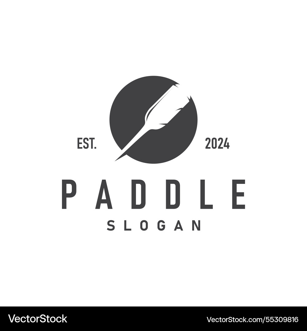 Paddle logo boat design symbol simple Royalty Free Vector