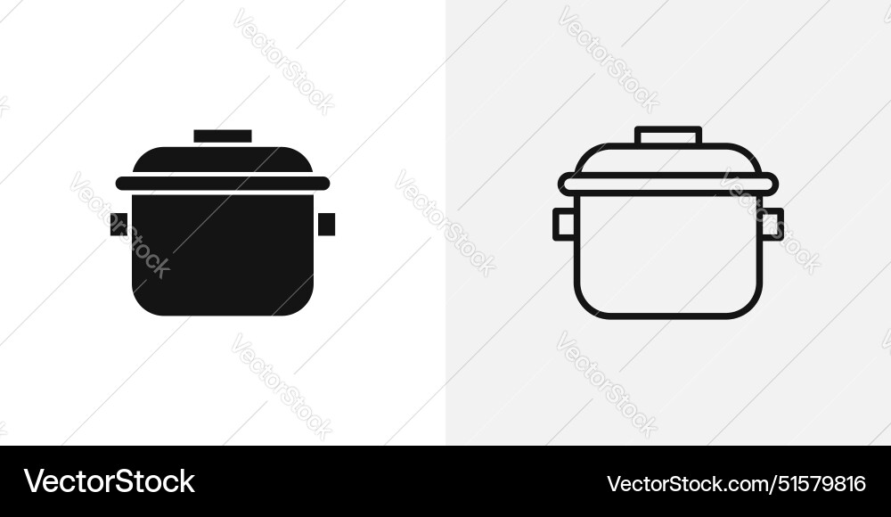 Pot icon set Royalty Free Vector Image - VectorStock