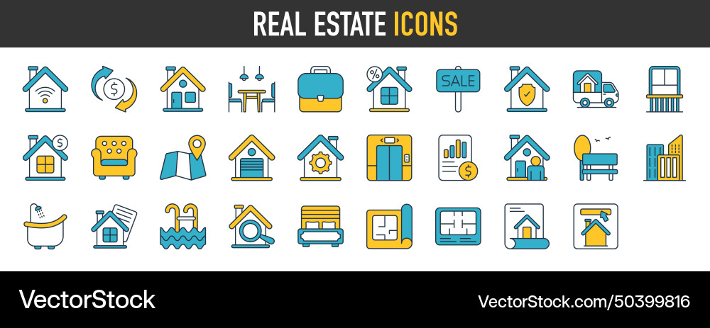 Real estate icon set Royalty Free Vector Image