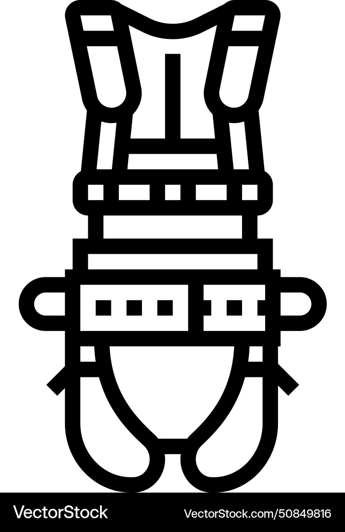 Safety harness ppe protective equipment line icon Vector Image