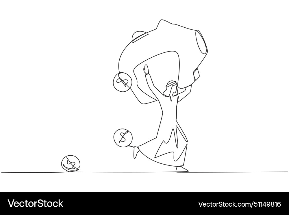 Single continuous line drawing arabian Royalty Free Vector