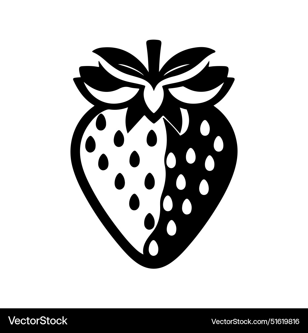 Stylish minimalist strawberry silhouette Vector Image