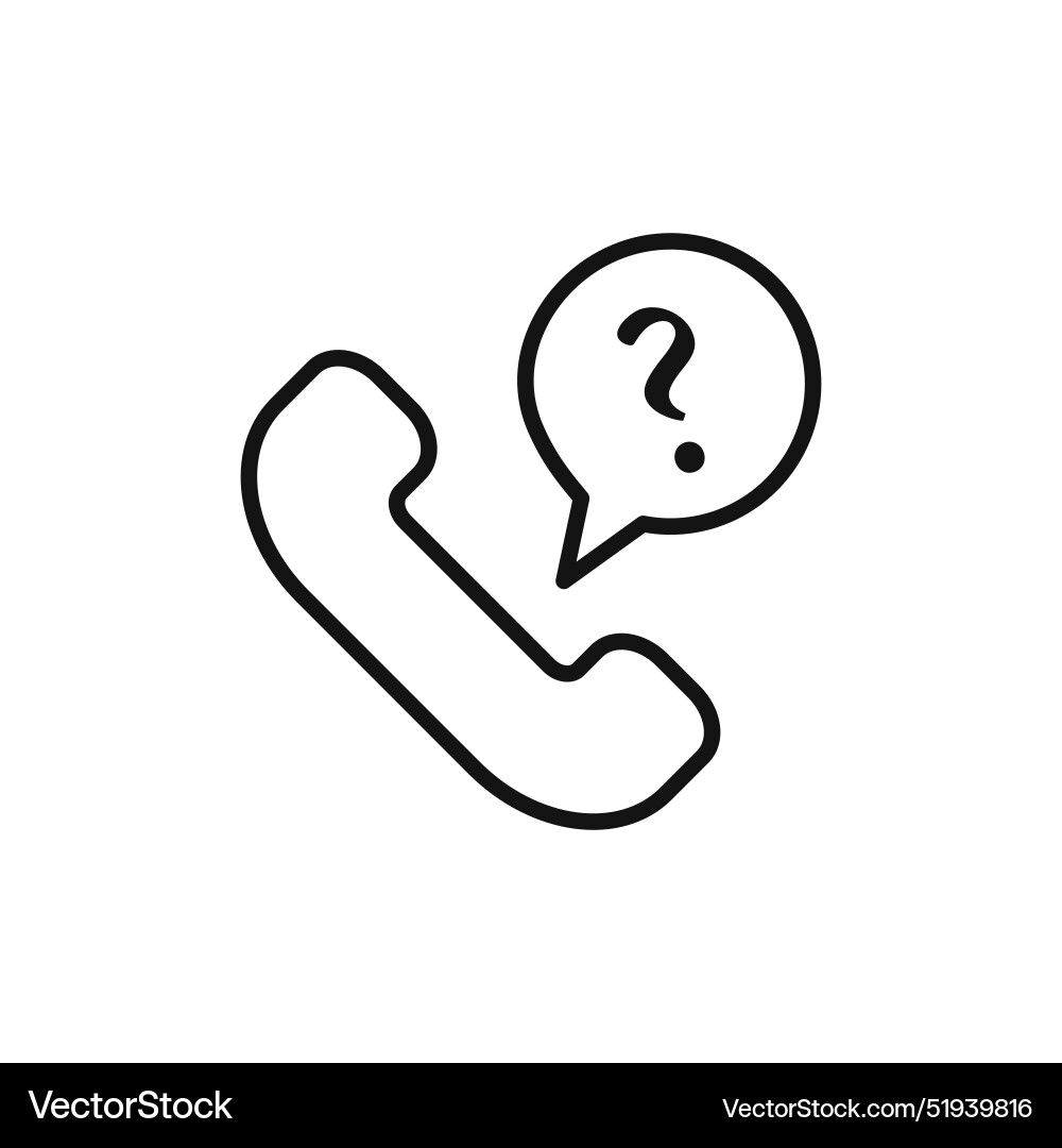 Support call service icon logo sign outline Vector Image