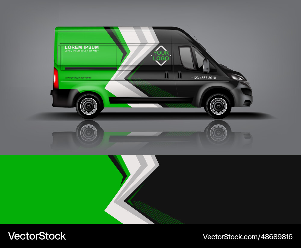 Van wrap design sticker and decal Royalty Free Vector Image