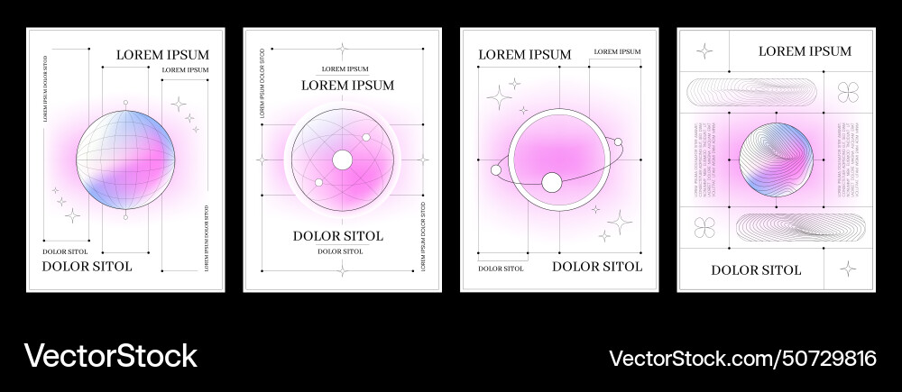 Y2k style simple poster design template Royalty Free Vector