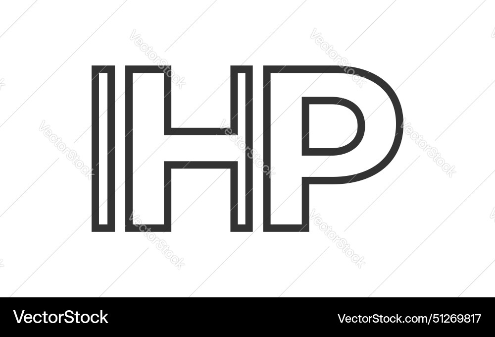 Ihp logo design template with strong and modern Vector Image