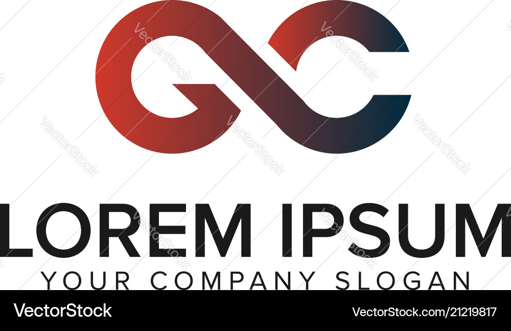 Letter gc logo design concept template Royalty Free Vector