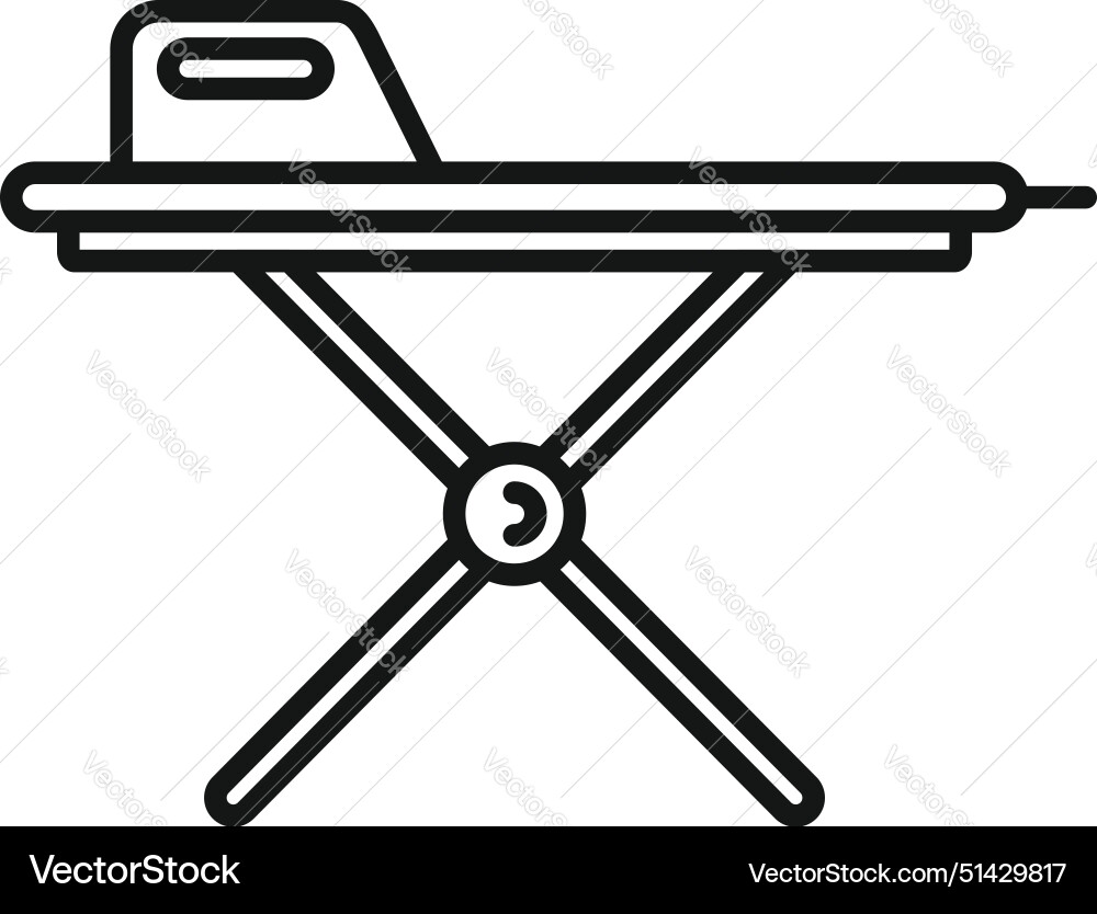 Line art of an ironing board Royalty Free Vector Image