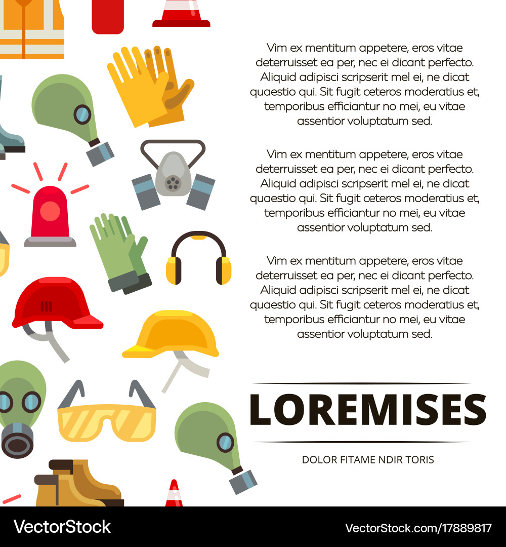 Personal Protective Equipment Icons - Safety Set Vector Image