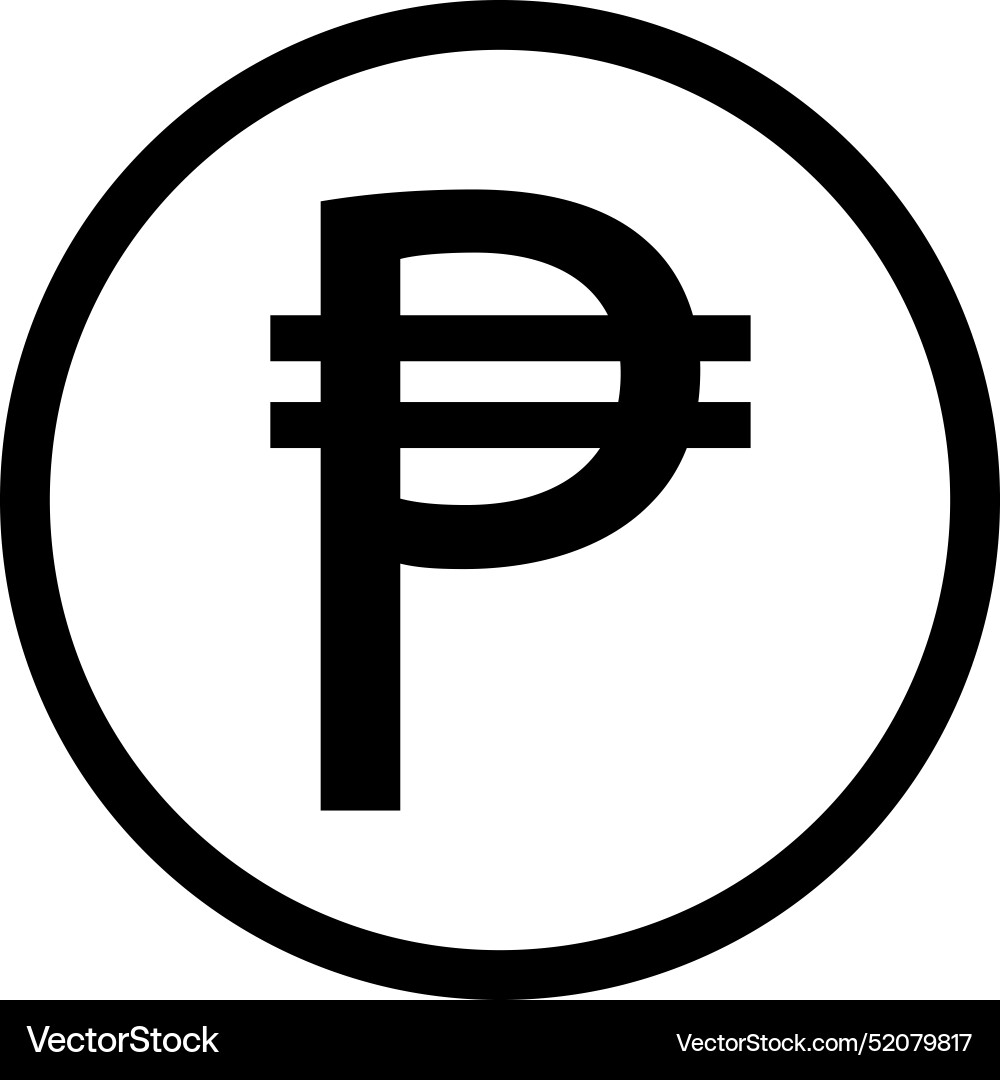 Peso icon philippine currency symbol Royalty Free Vector
