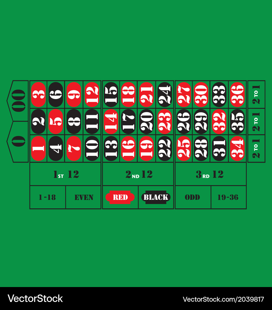 Roulette table Royalty Free Vector Image - VectorStock