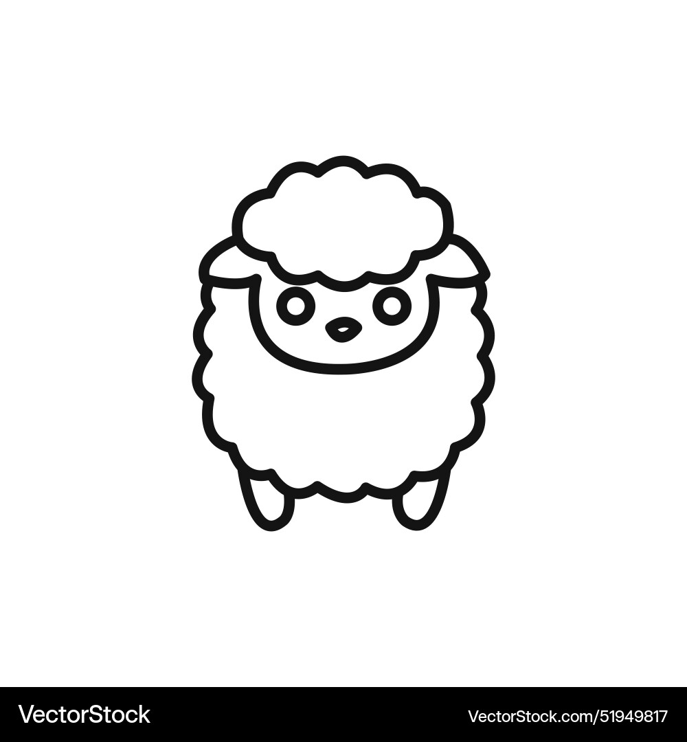 Sheep logo sign outline Royalty Free Vector Image