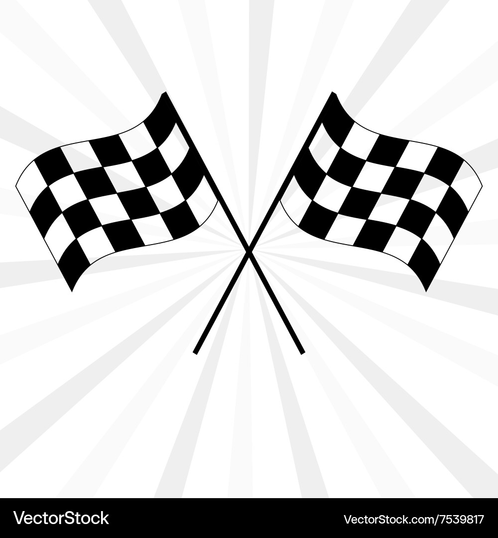 Two Crossed Checkered Flags Royalty Free Vector Image