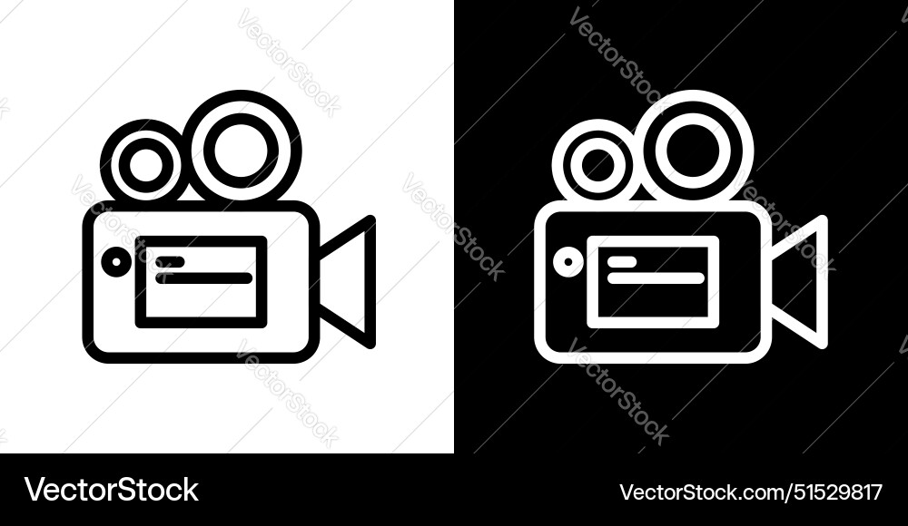 Video camera icon set recording symbol live Vector Image